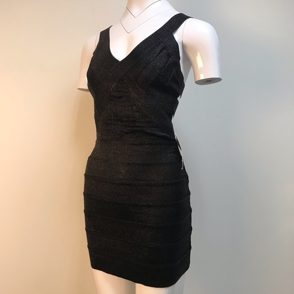WOW couture | Dresses | Wowcouture Black Glitter Bandage Dress With ...